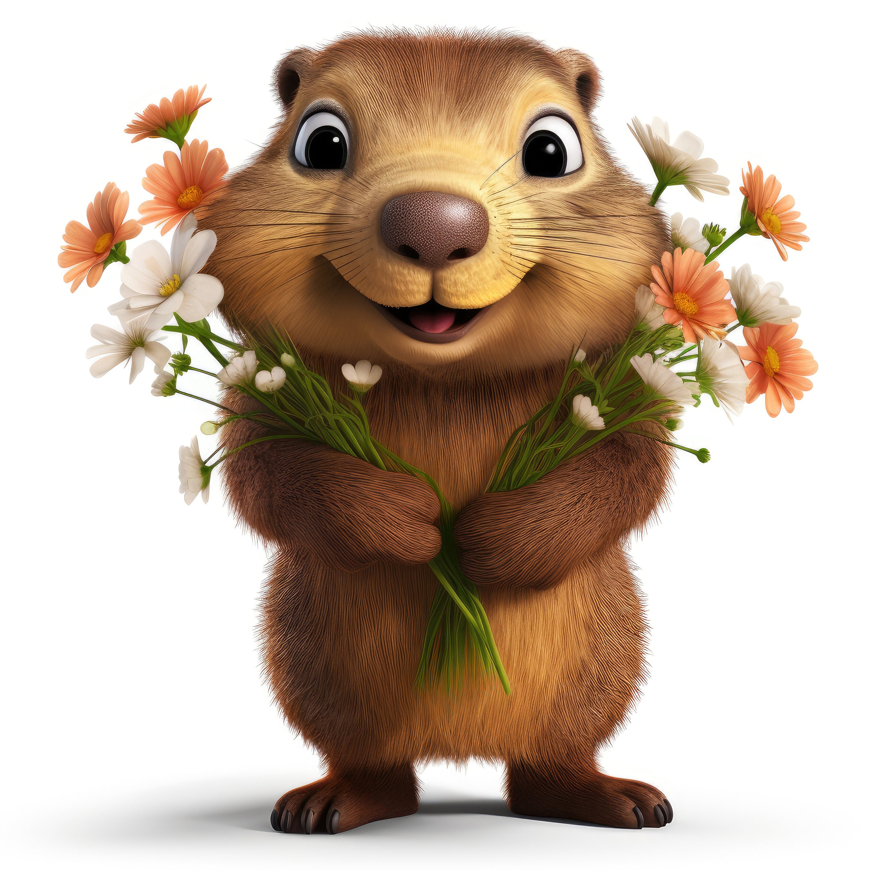 Cute Groundhog Clipart Set Bundle, 10 High-quality Images, Apparel ...