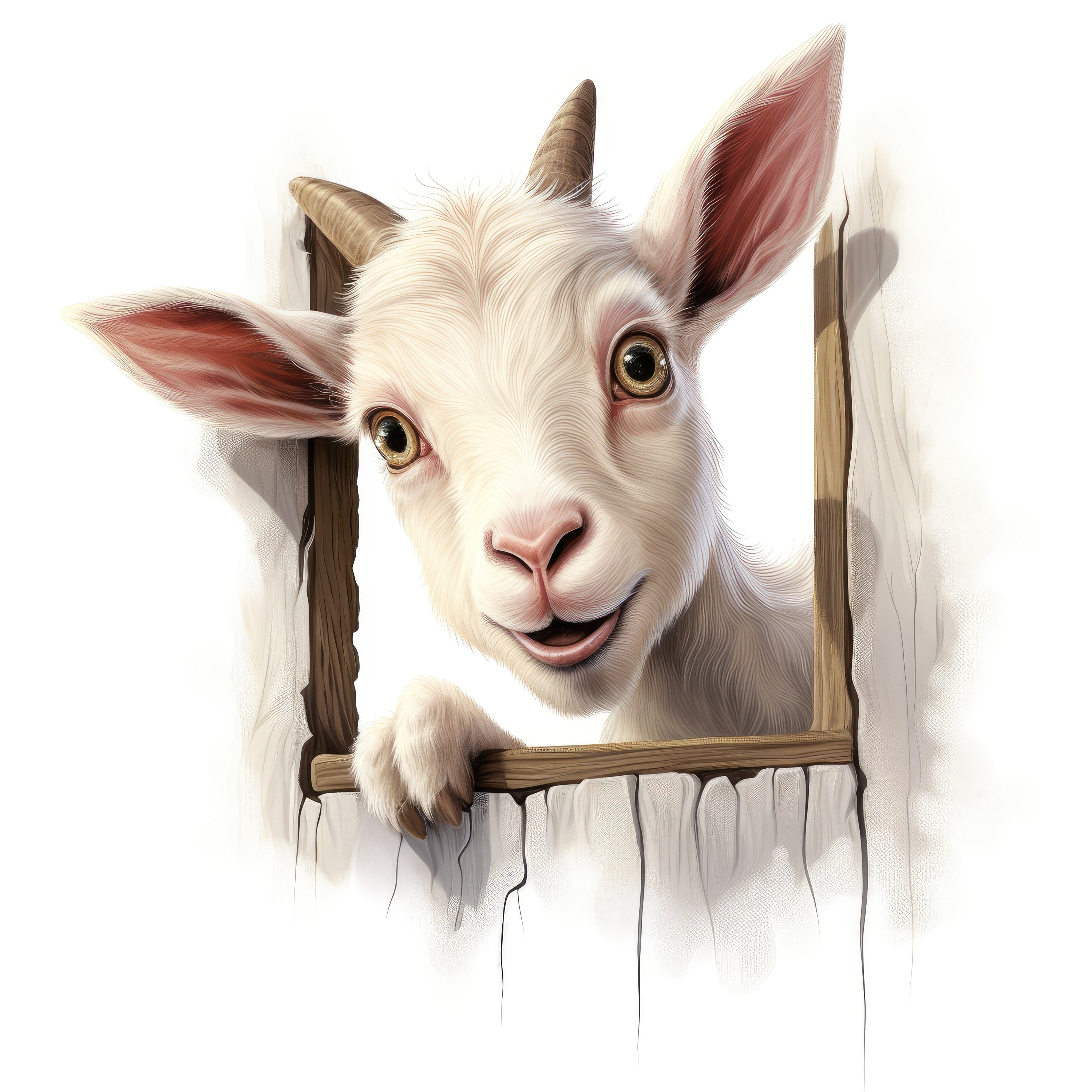 Cute Goat Clipart Set Bundle, 10 High-quality Images, Apparel, Paper ...