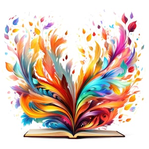 Cute Open Book Clipart Set Bundle, 10 High-quality Images, Apparel ...