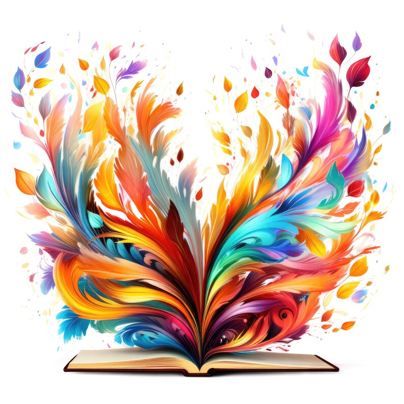 Cute Open Book Clipart Set Bundle, 10 High-quality Images, Apparel ...