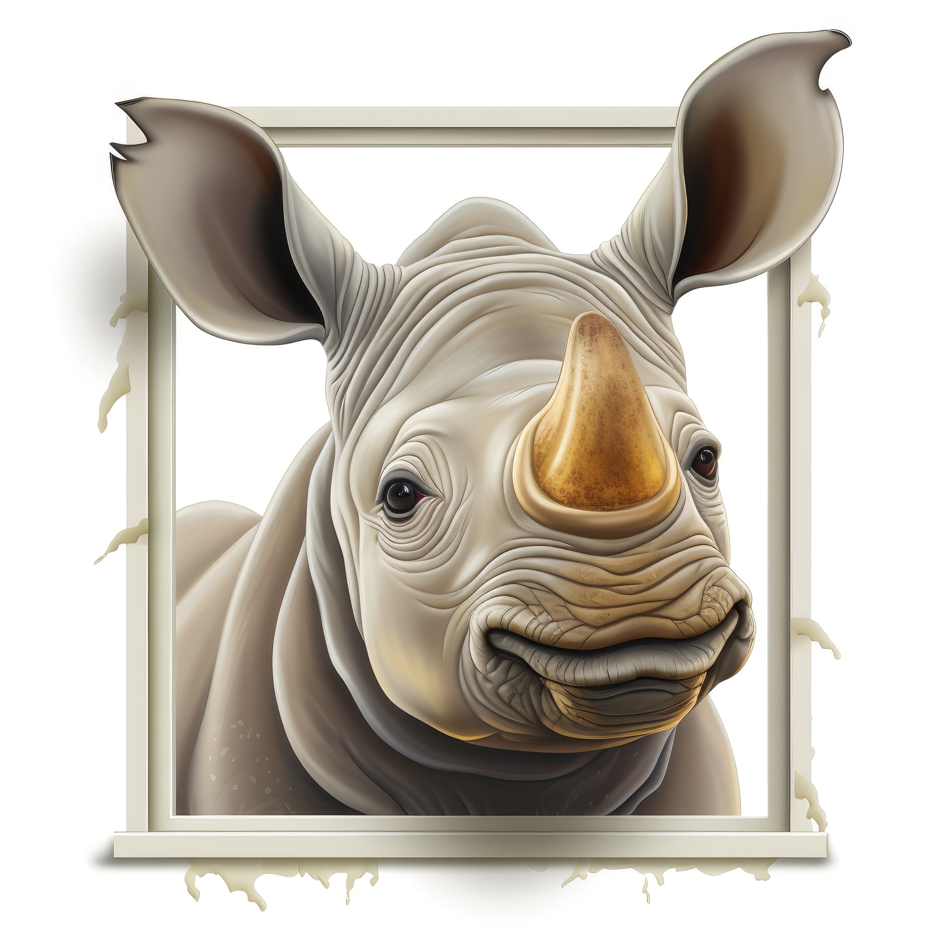 Cute Rhinoceros Clipart Set Bundle, 10 High-quality Images, Apparel ...