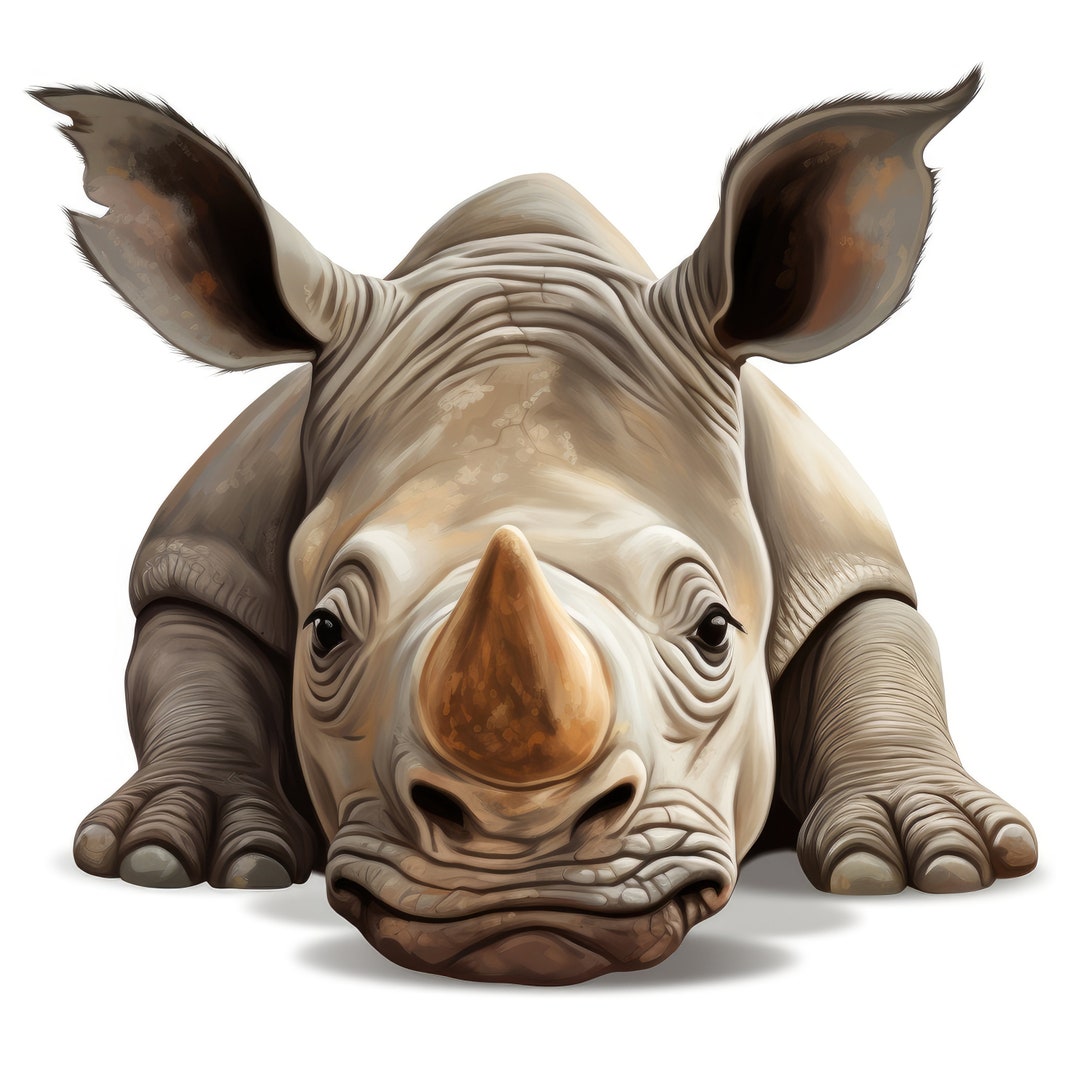 Cute Rhinoceros Clipart Set Bundle, 10 High-quality Images, Apparel ...