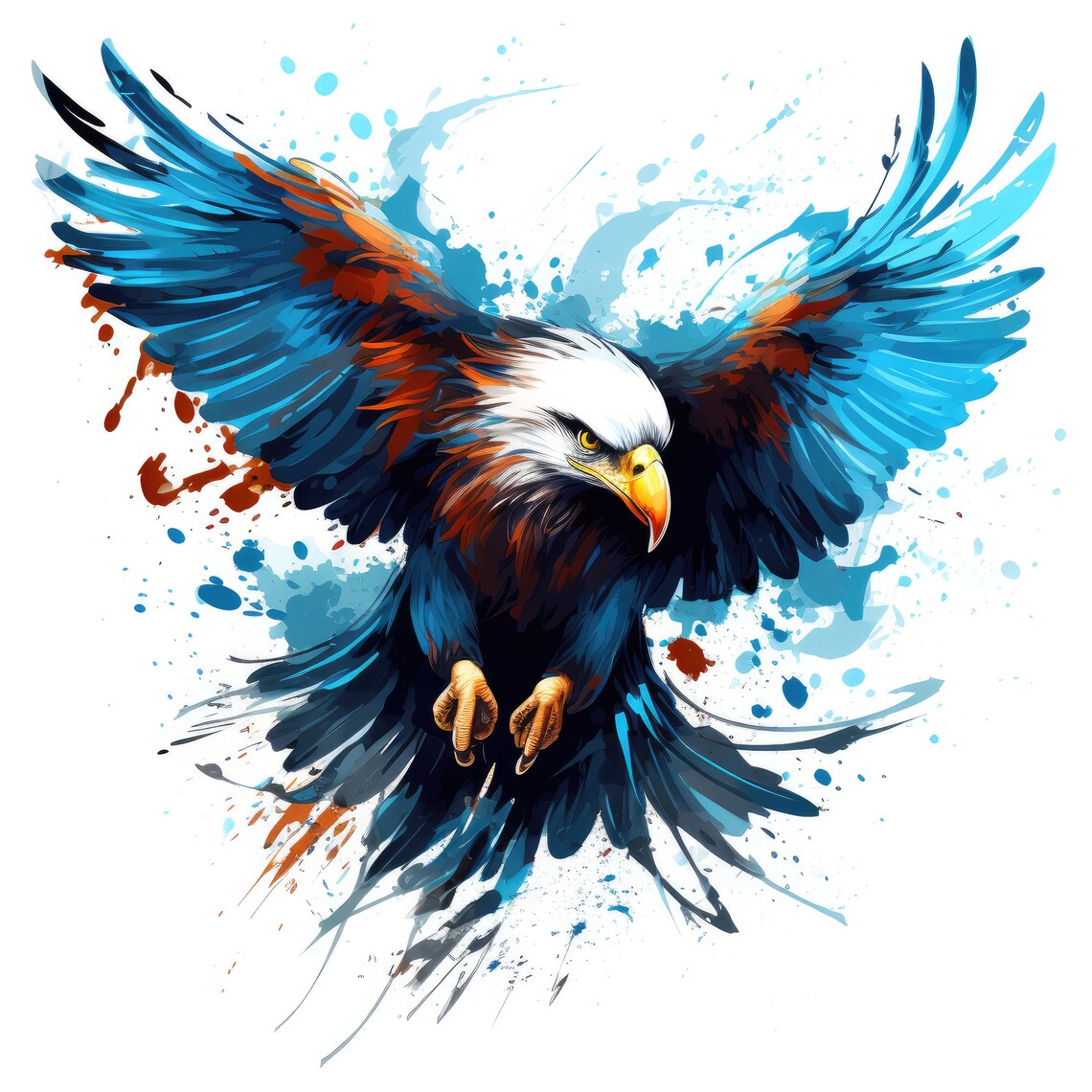 Cute Powerful Eagle Clipart Set Bundle, 10 High-quality Images, Apparel ...