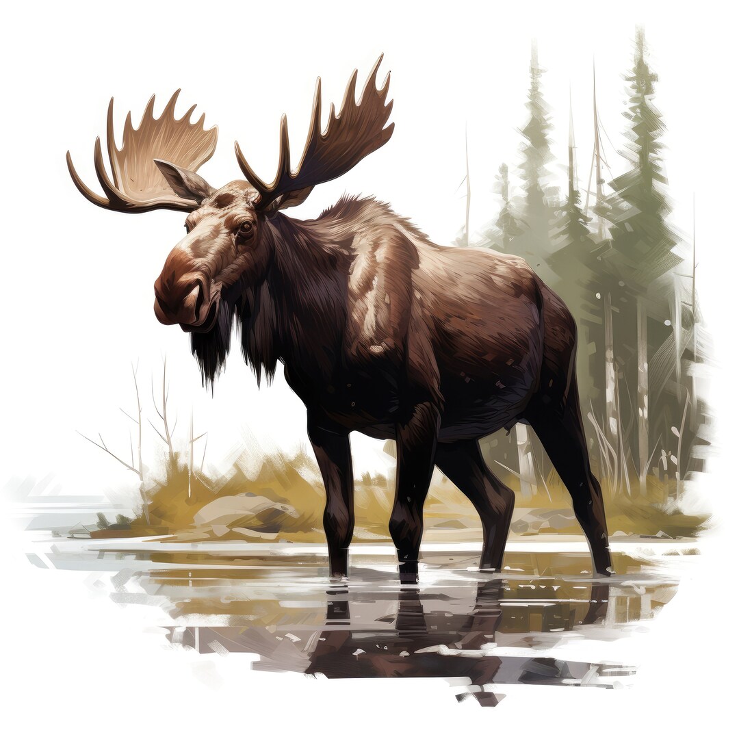 Cute Moose Clipart Set Bundle, 10 High-quality Images, Apparel, Paper ...