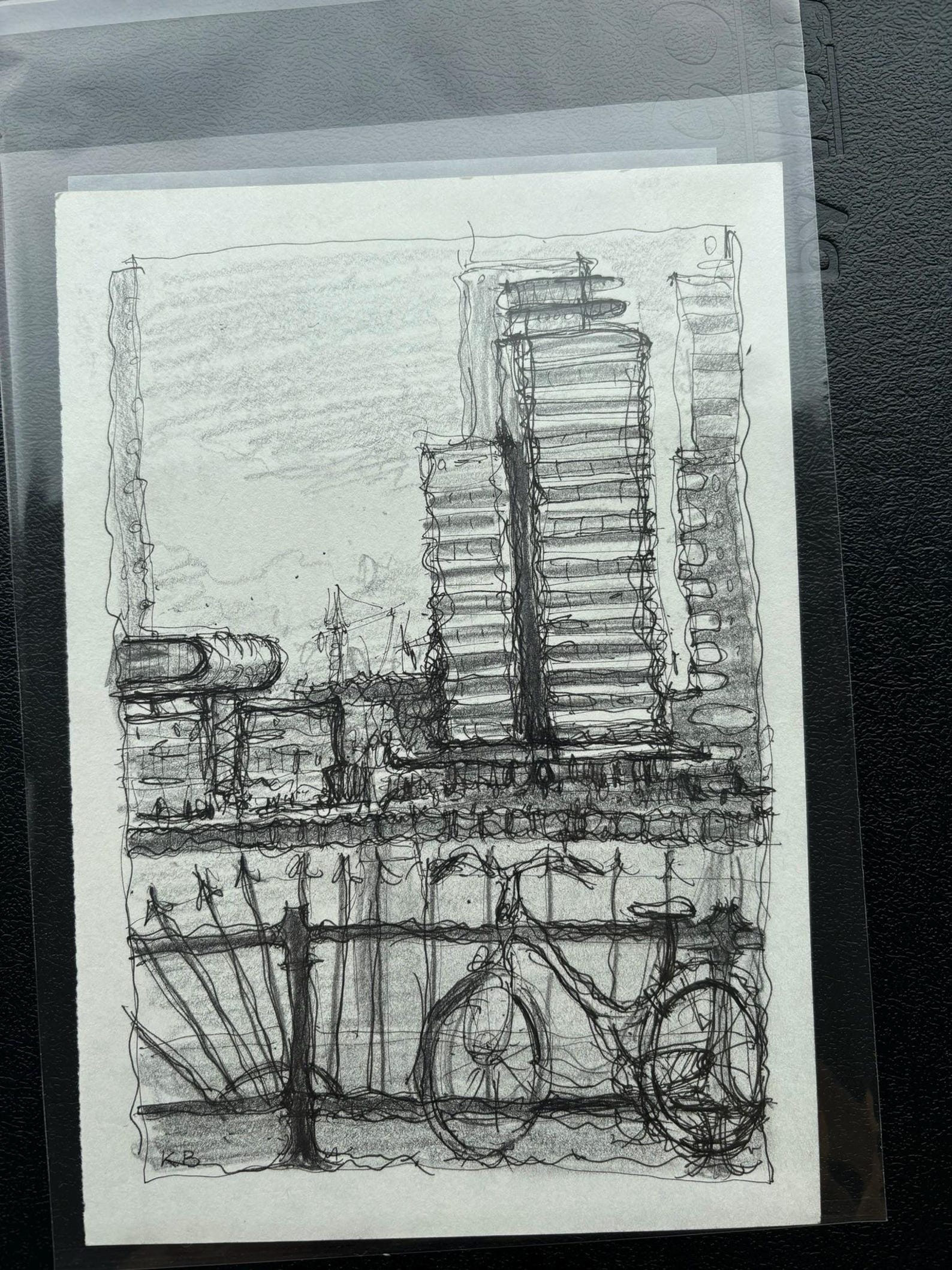Original Drawing rotterdam View Unframed - Etsy