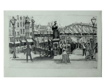 Original Drawing rotterdam View Unframed - Etsy