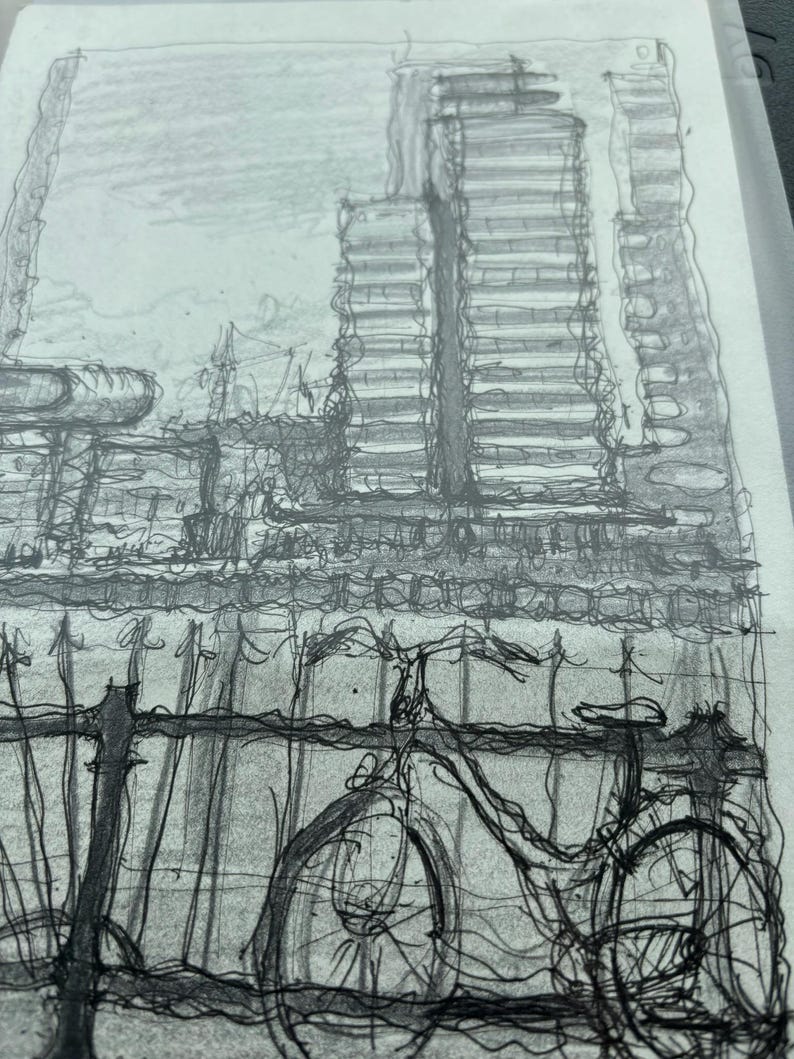 Original Drawing rotterdam View Unframed - Etsy