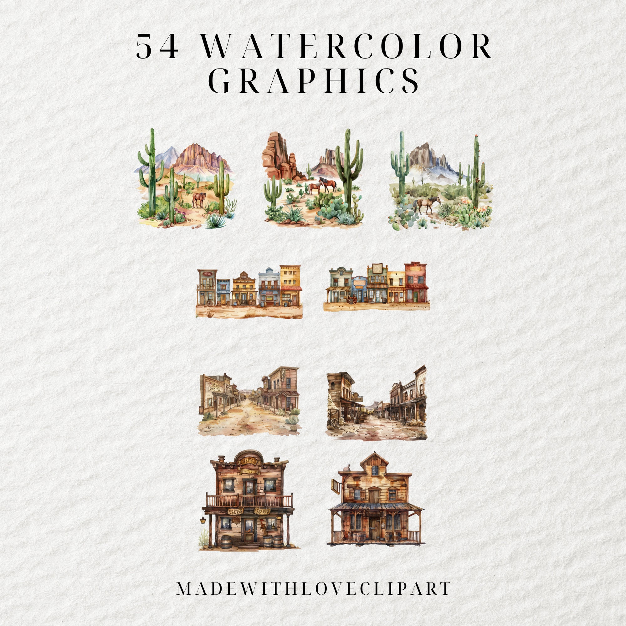 Watercolor Little Cowboy Clipart Bundle, Cute Cowboy Clipart, Wild West ...