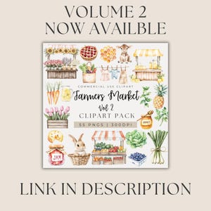 Watercolor Farmers Market Clipart, Locally Grown Clipart, Fruit Clipart ...