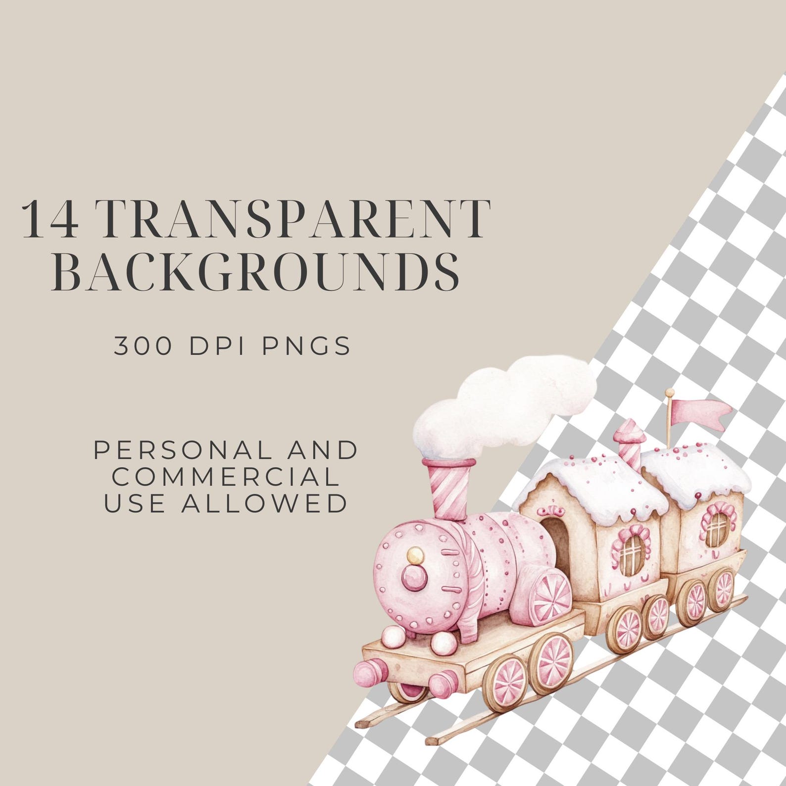 Watercolor Gingerbread Trains Clipart, Christmas Cookies Clipart, Christmas Clipart, Cookie ...