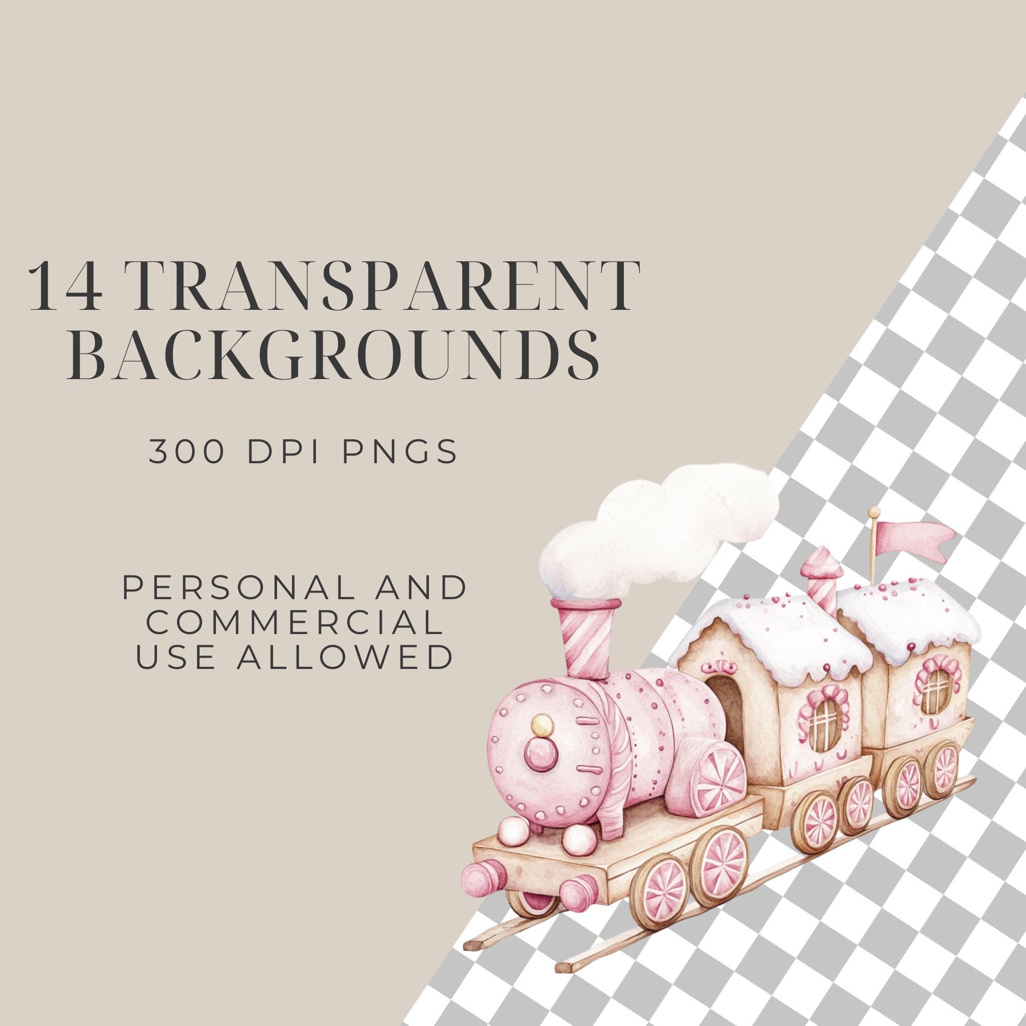 Watercolor Gingerbread Trains Clipart, Christmas Cookies Clipart ...