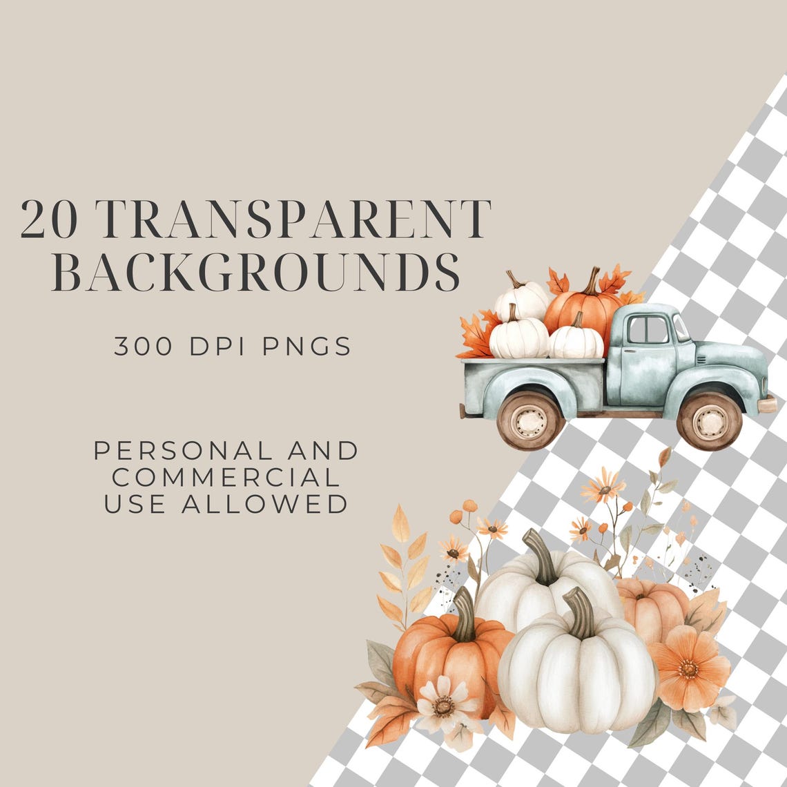 Watercolor Pumpkin Clipart, Autumn Clipart, Fall Clipart, Fall Pumpkin ...