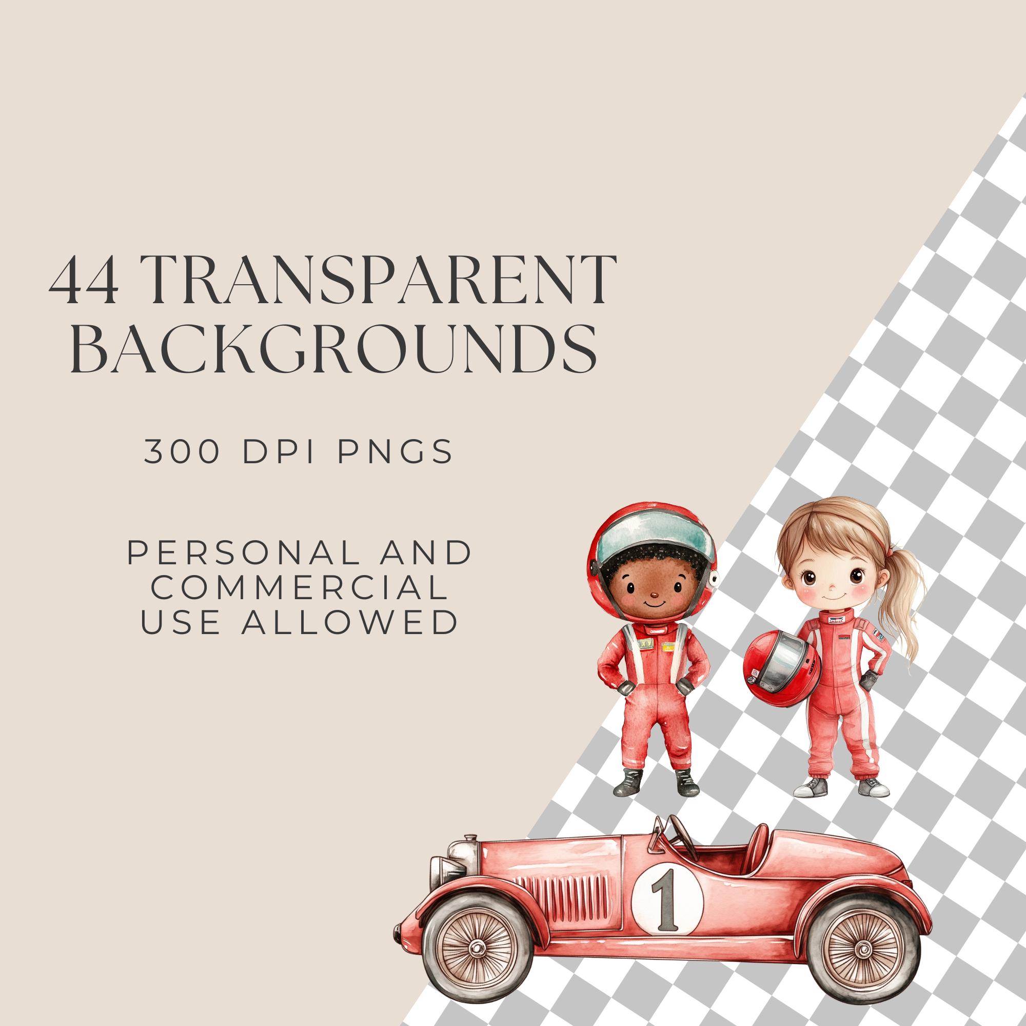 Watercolor Little Racer Clipart, Red Race Car Clipart, Vintage Racing ...