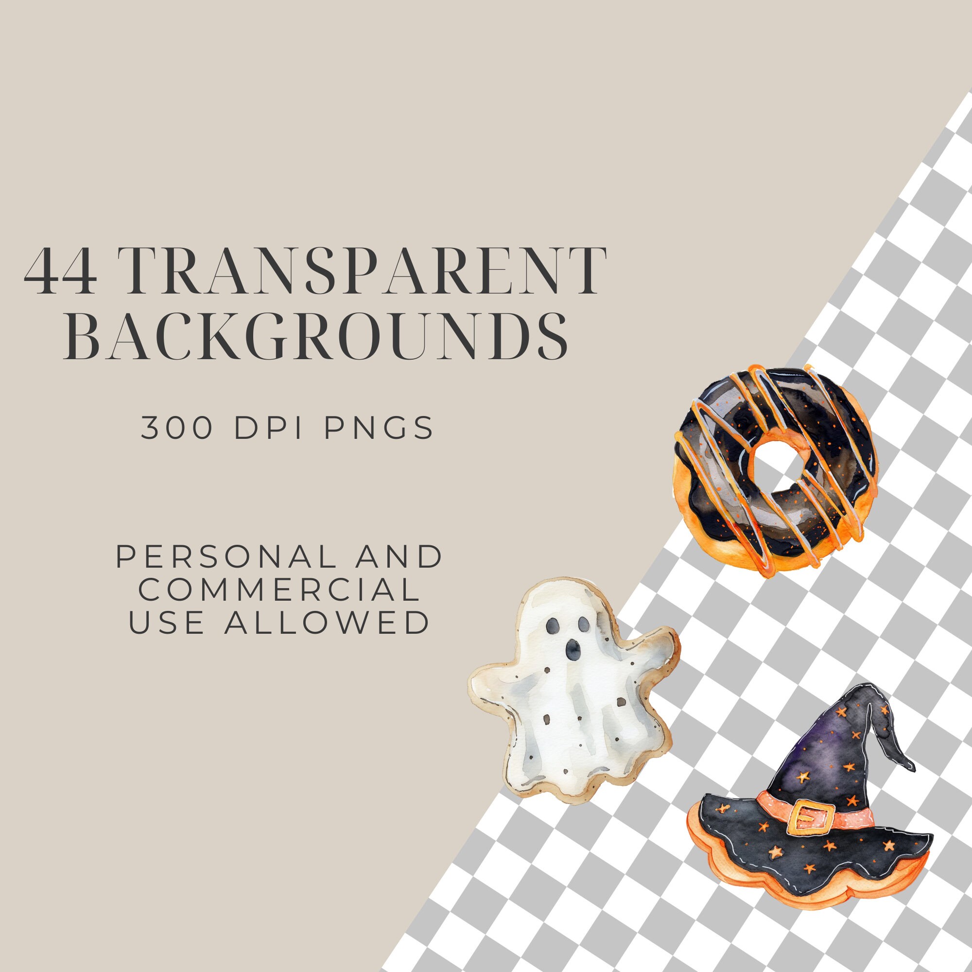 Watercolor Halloween Candy Clipart, Halloween Sweets Clipart, Halloween ...