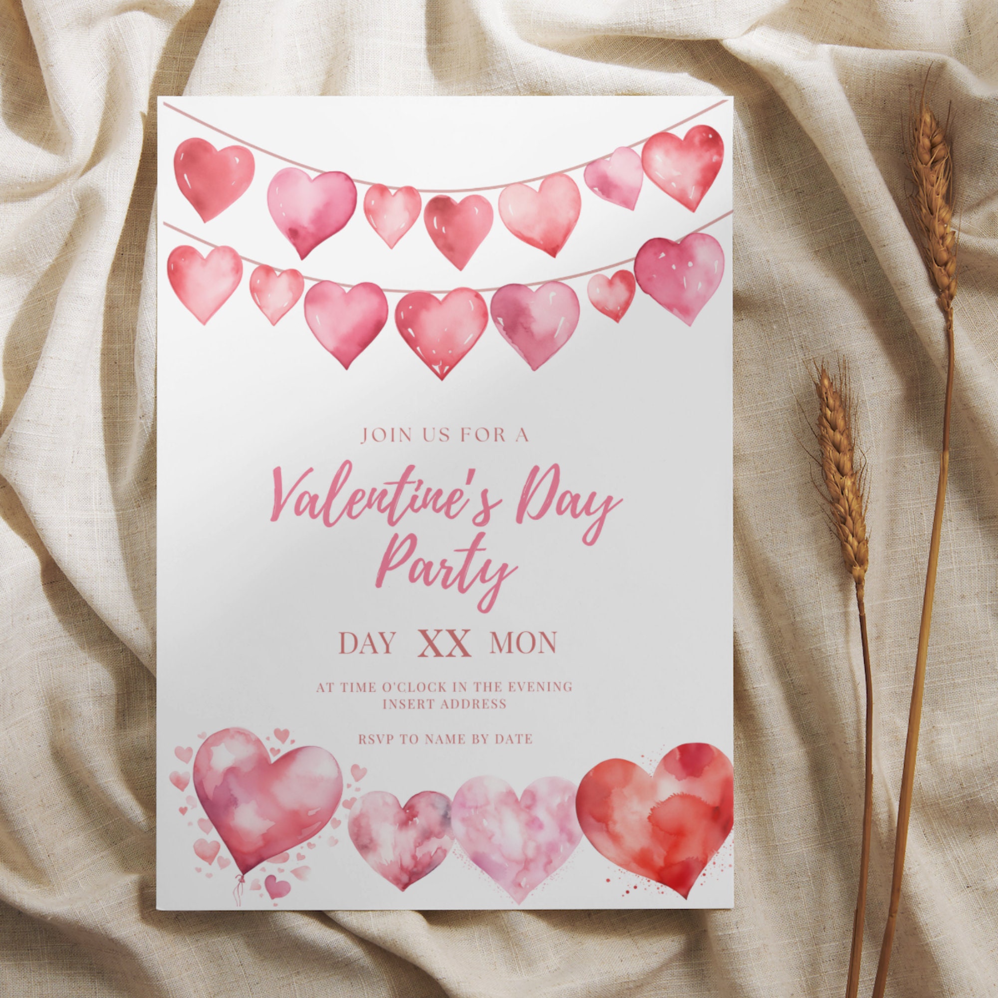 Watercolor Love Heart Clipart Bundle, Valentines Day Clipart, Clipart ...