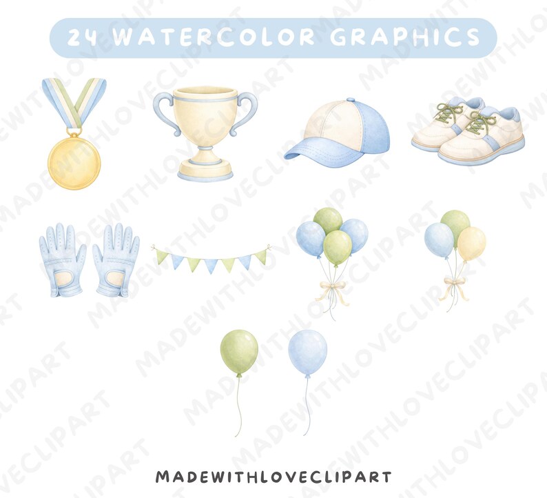 Watercolor Baby Golf Clipart Set, Golf Course PNG (digital Download) - Etsy