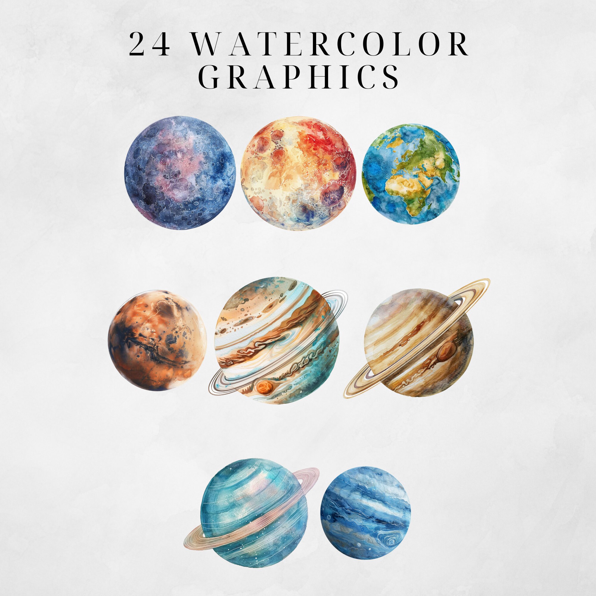 Watercolor Space Clipart Pack, Astronaut Rocket Clipart, Astronaut Clip ...
