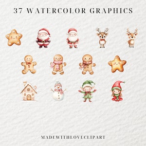Watercolor Christmas Clipart, Santa Claus Clipart, Xmas Clipart ...