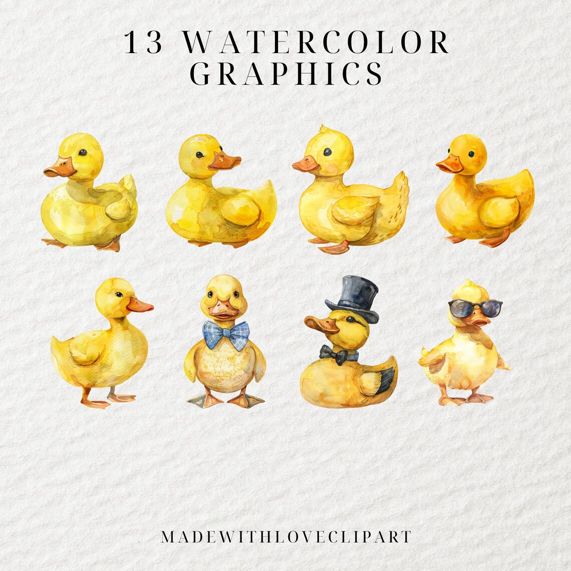 Watercolor Rubber Duck Clipart Bundle, Ducks Clipart, Bath Clipart ...