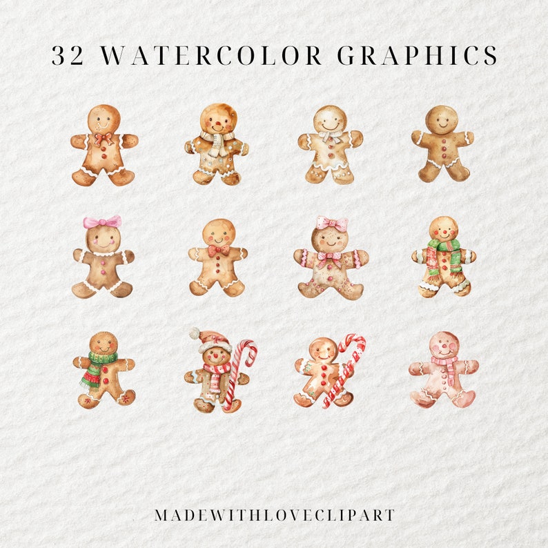 Watercolor Gingerbread Clipart, Gingerbread House, Gingerbread Man ...