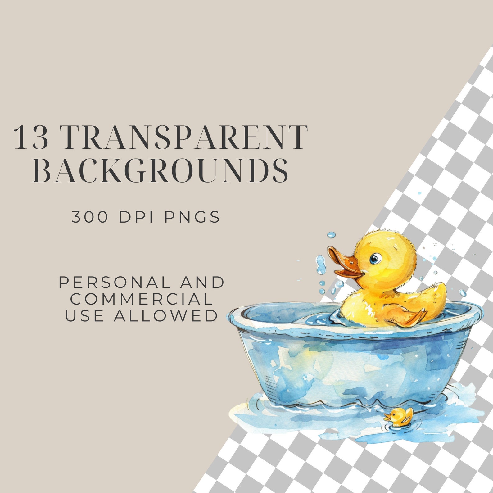Watercolor Rubber Duck Clipart Bundle, Ducks Clipart, Bath Clipart ...