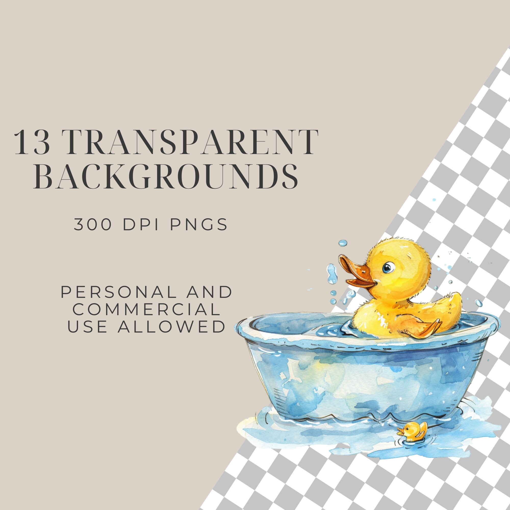 Watercolor Rubber Duck Clipart Bundle, Ducks Clipart, Bath Clipart ...
