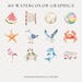 Watercolor Beach Day Clipart, Summer Clipart, Tropical Clipart, Beach ...