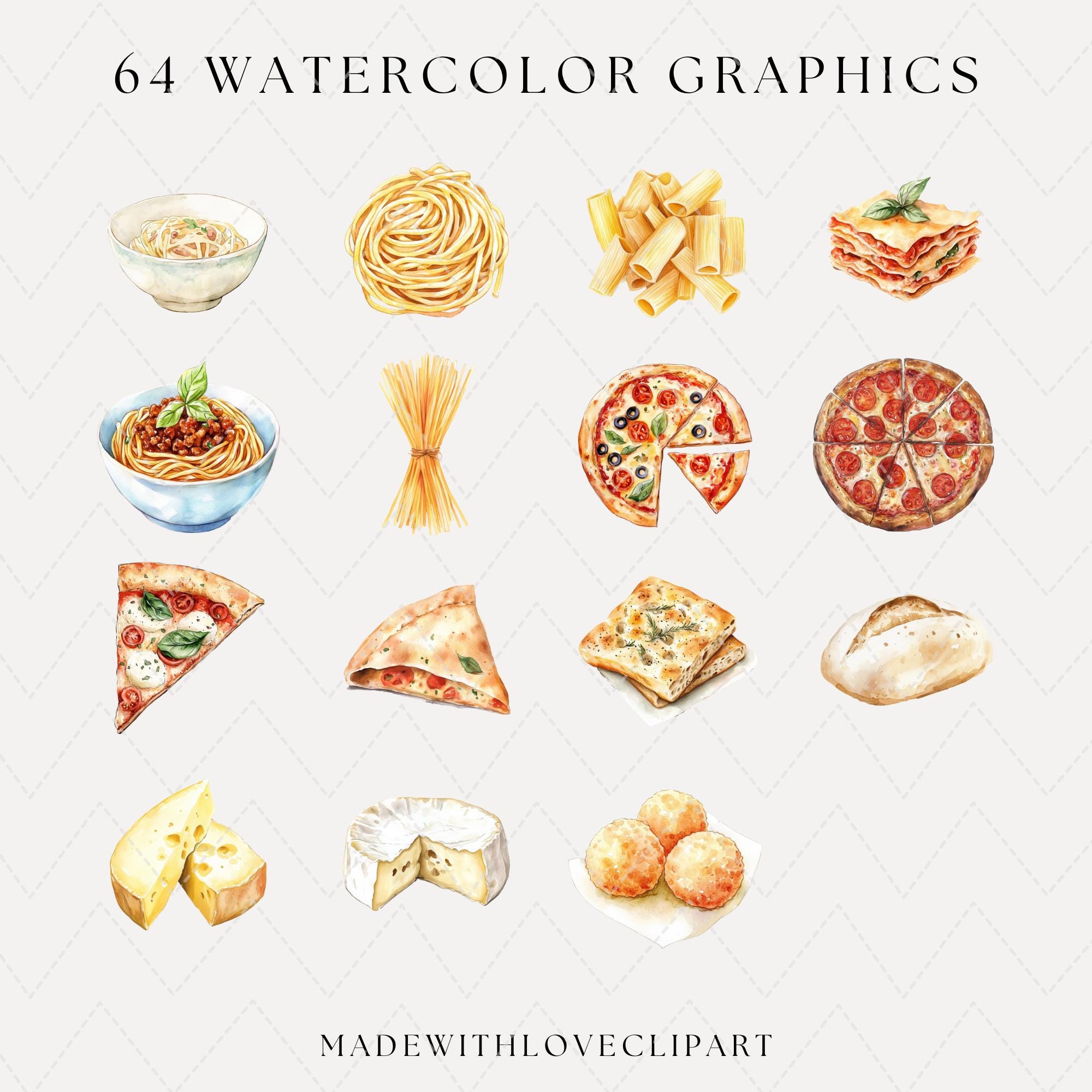 Watercolor Italy Clipart, Mediterranean Clipart, Summer Clipart, Amalfi ...