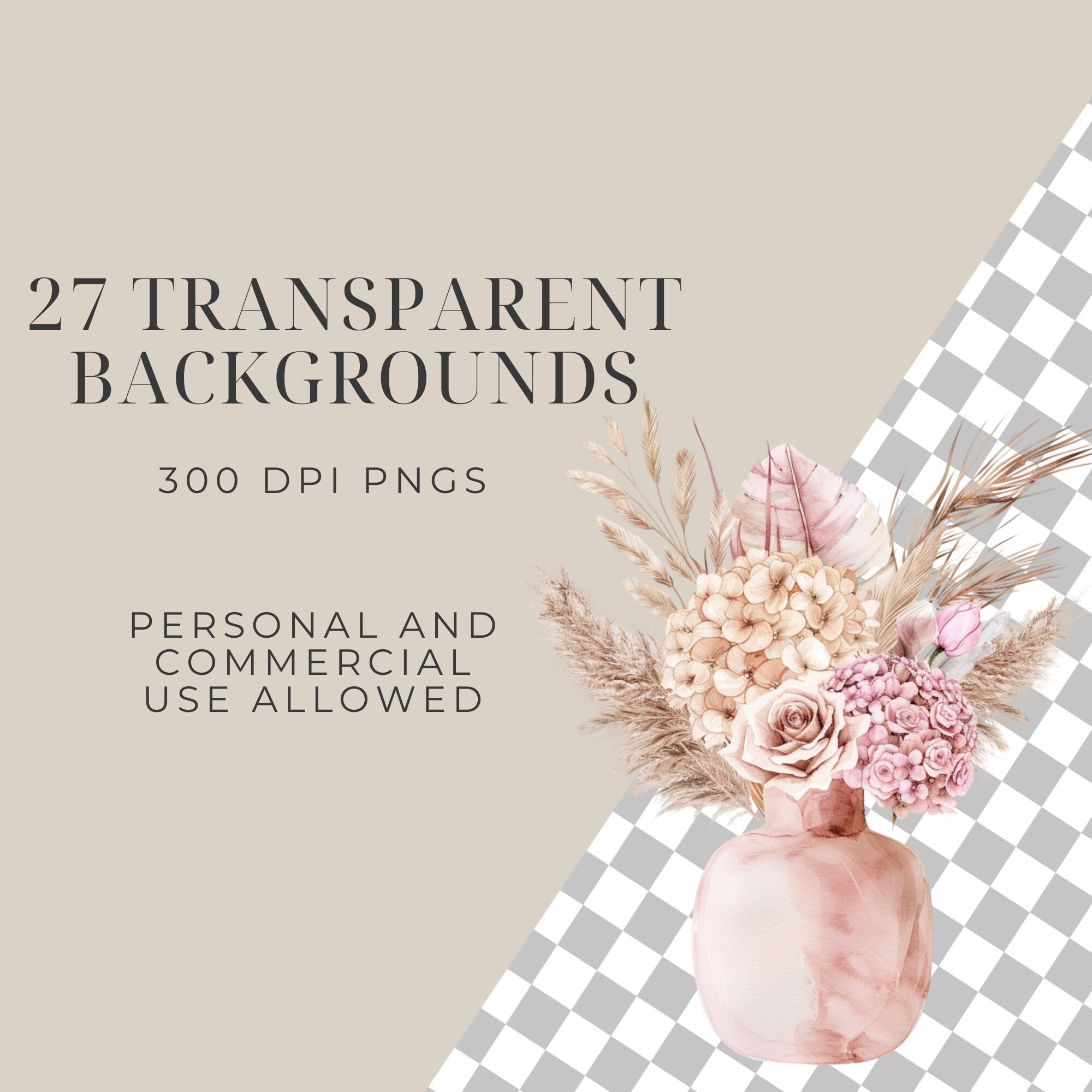 Watercolor Boho Flowers Clipart Bundle, Boho Floral Clipart, Bohemian ...