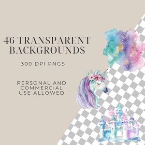 Watercolor Magical Unicorn Clipart, Unicorn Party Clipart, Rainbow ...