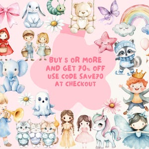 Watercolor Alice in Wonderland Clipart, Cute Fantasy Clipart, Storybook ...