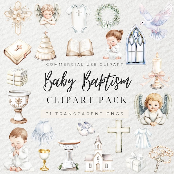 Christening Clipart - Etsy UK
