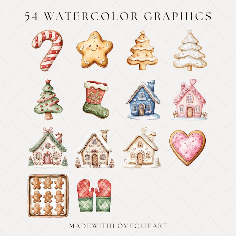 Watercolor Gingerbread Family Clipart, Gingerbread House, Gingerbread ...