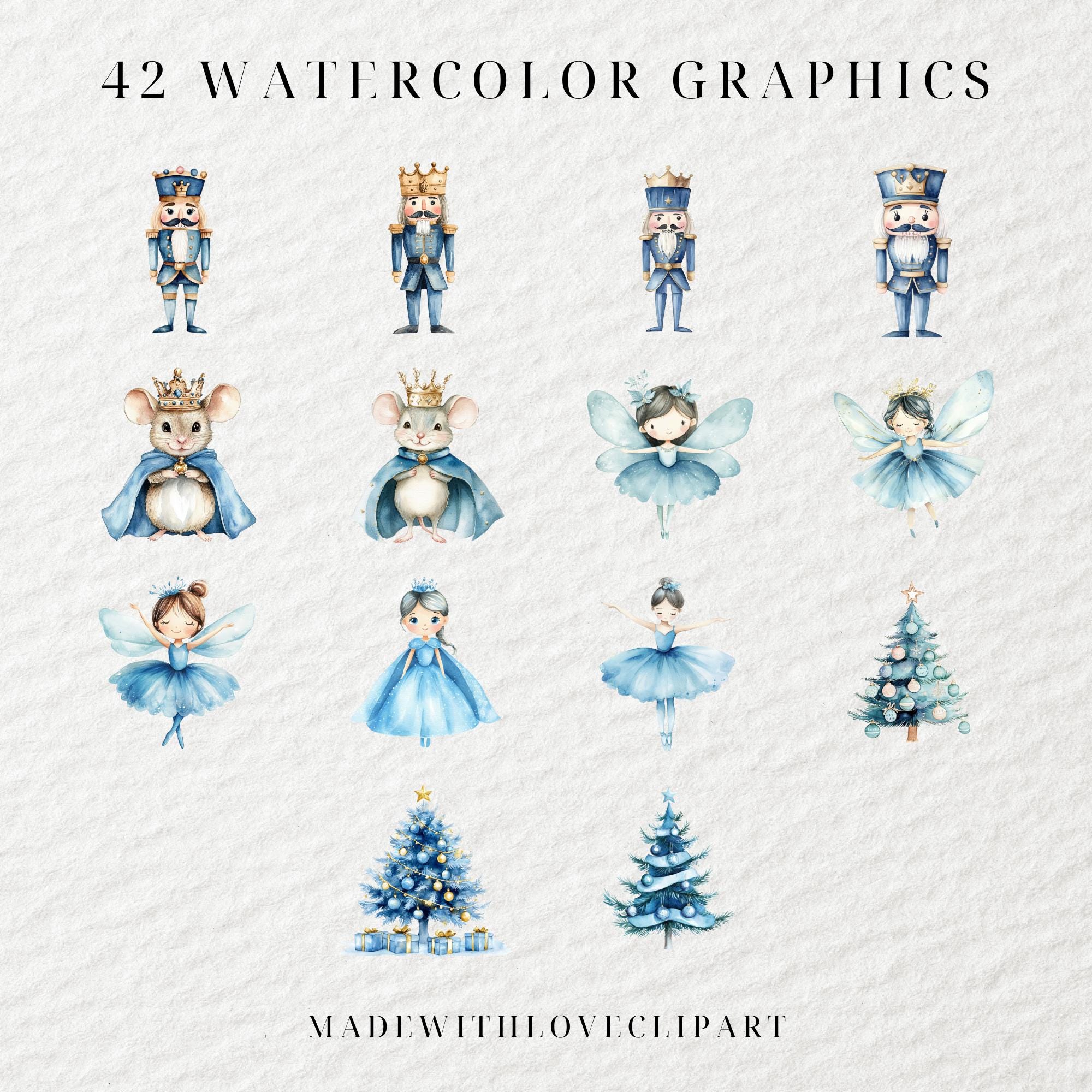 Watercolor Blue Nutcracker Clipart, Nutcracker Christmas, Blue ...