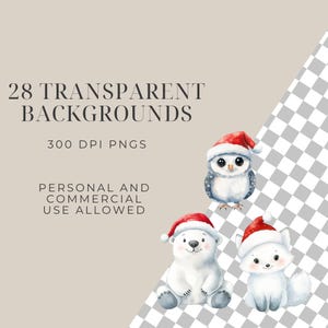 Watercolor Christmas Arctic Animals, Winter Animals Clipart, Winter ...