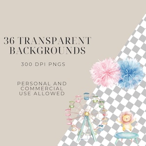 Watercolor Pastel Carnival Clipart, Pastel Carousel Clipart, Pastel ...