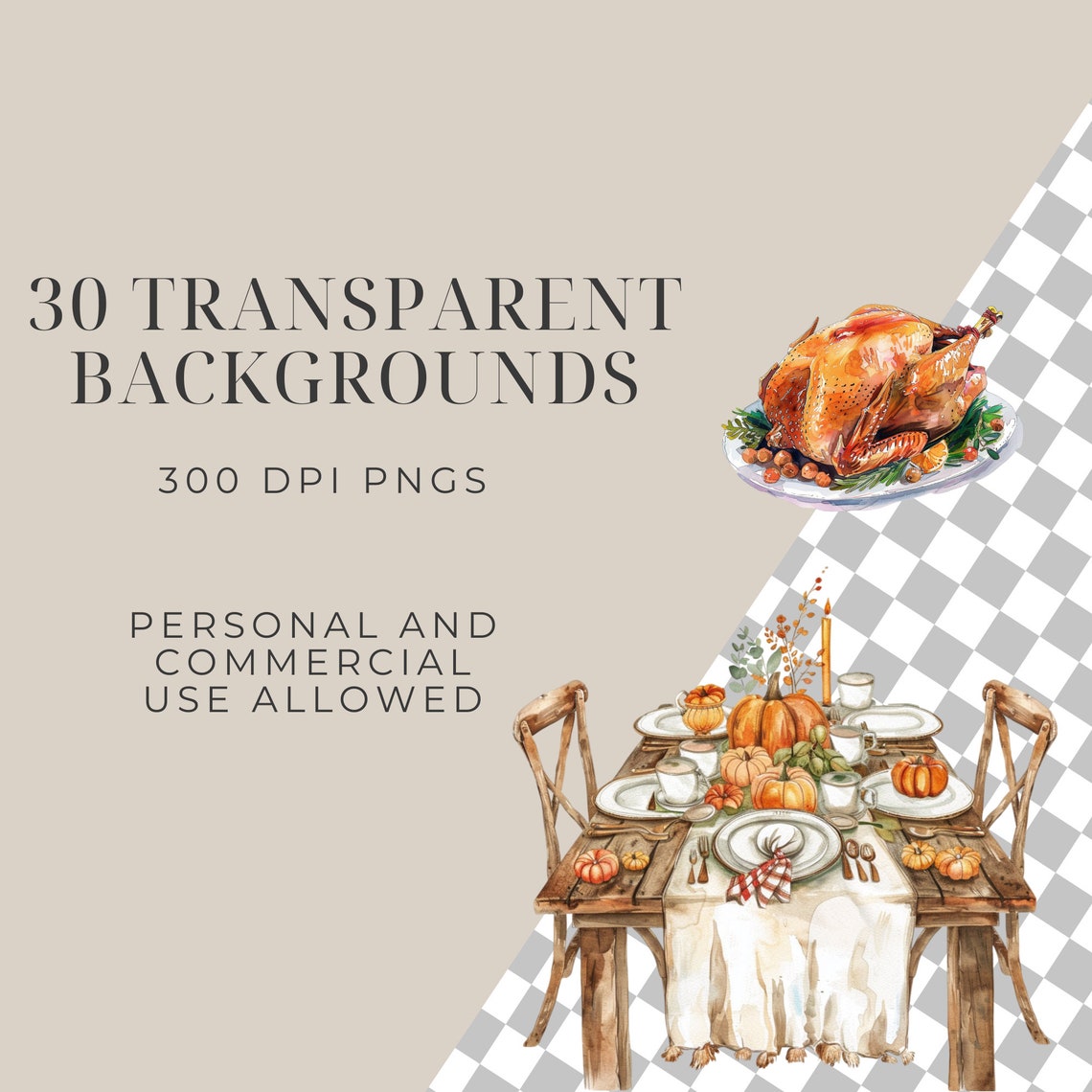 Watercolor Potluck Clipart, Thanksgiving Clipart, Pumpkin Clipart, Fall ...