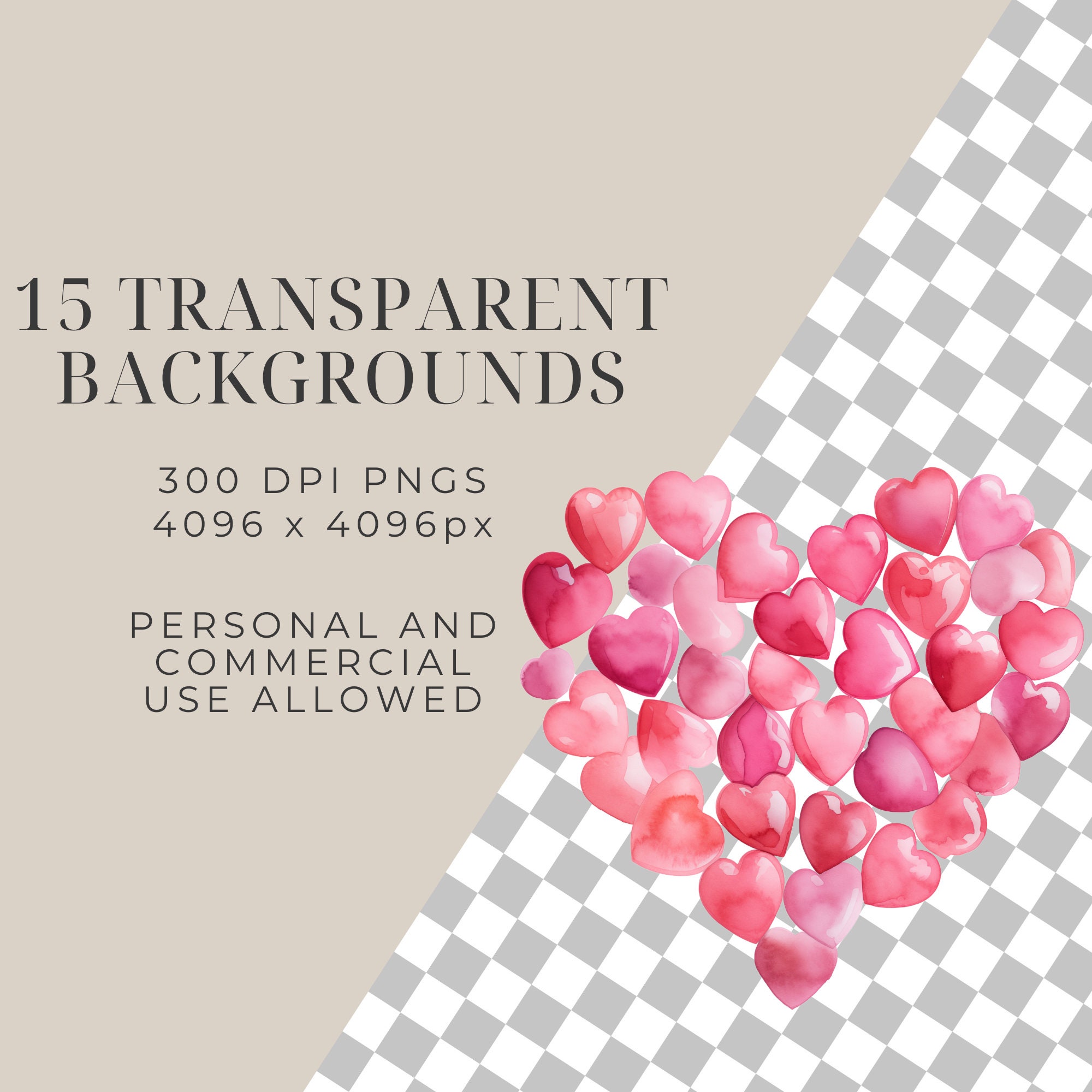 Watercolor Love Heart Clipart Bundle, Valentines Day Clipart, Clipart ...