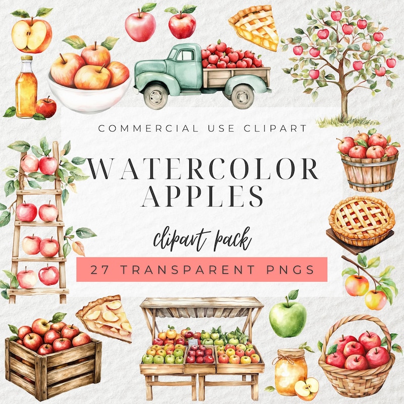 Apple Stand Clipart - Etsy