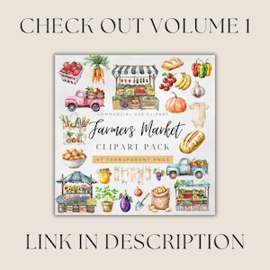 Watercolor Farmers Market Clipart, Locally Grown Clipart, Fruit Clipart ...
