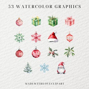 Watercolor Woodland Christmas Clipart, Christmas Animals Clipart, Cute ...