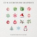 Watercolor Woodland Christmas Clipart, Christmas Animals Clipart, Cute ...