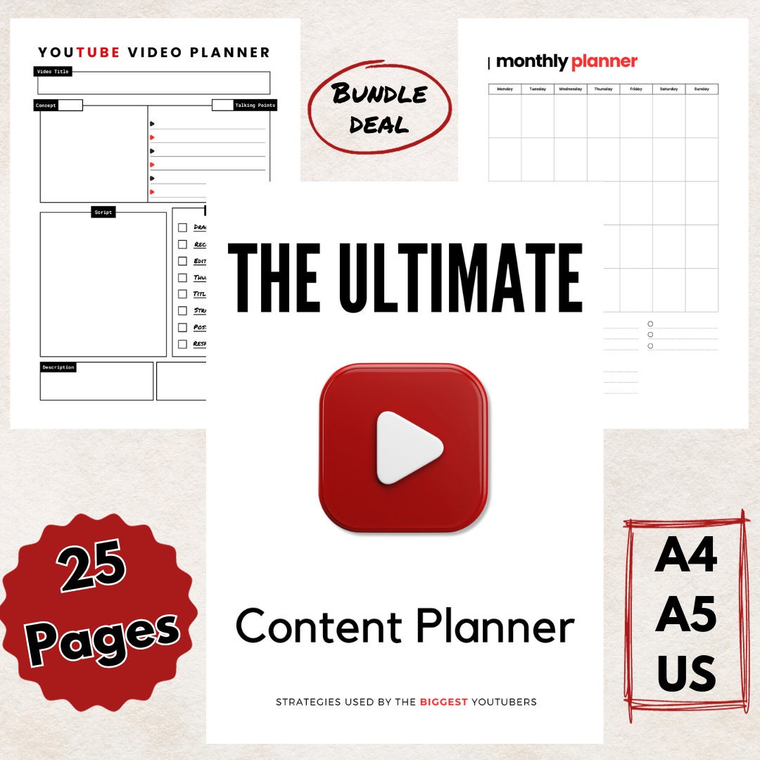 The Ultimate Youtube Planner - Etsy