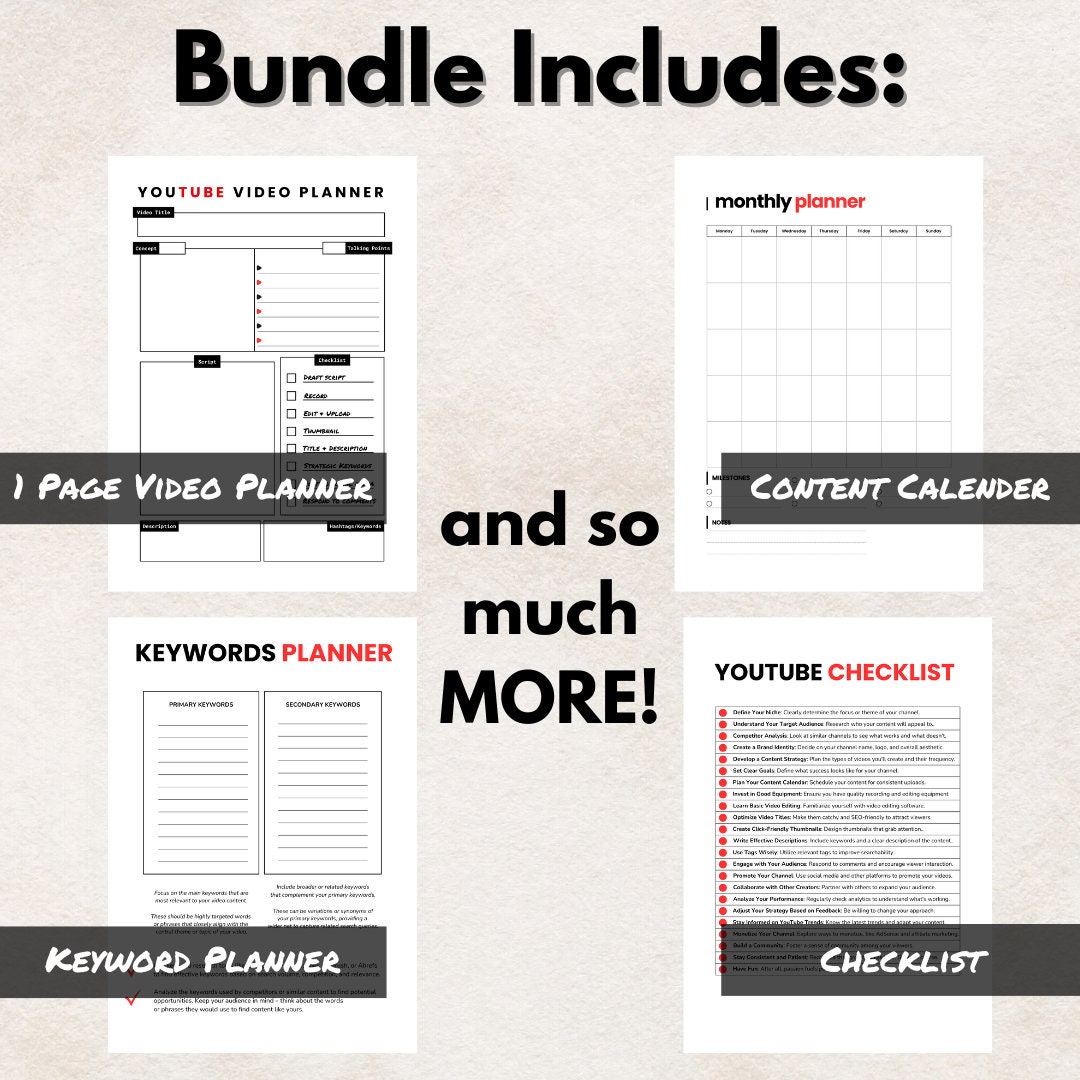 The Ultimate Youtube Planner - Etsy