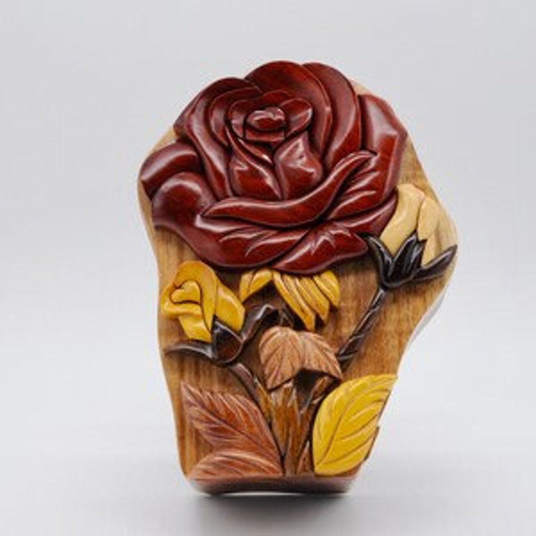 Rose Wooden Secret Jewellery Box Handmade Wooden Puzzle Box - Etsy