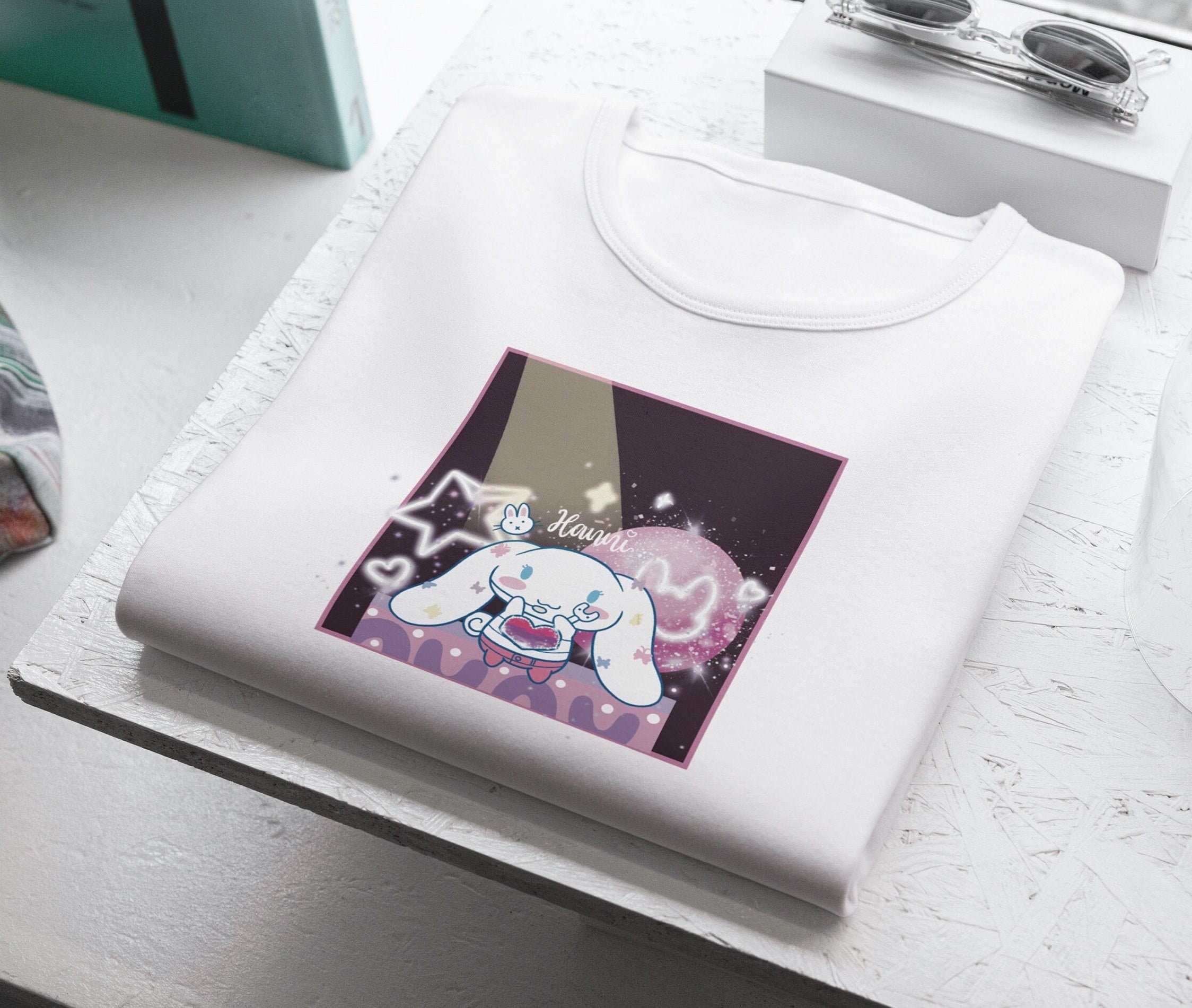 Newjeans Hanni X Cinnamoroll sanrio Unisex Heavy Cotton T-shirt Hanni ...