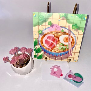 Studio Ghibli Ponyo Ramen With Kirby Art Print Fan Art | Free Sticker ...