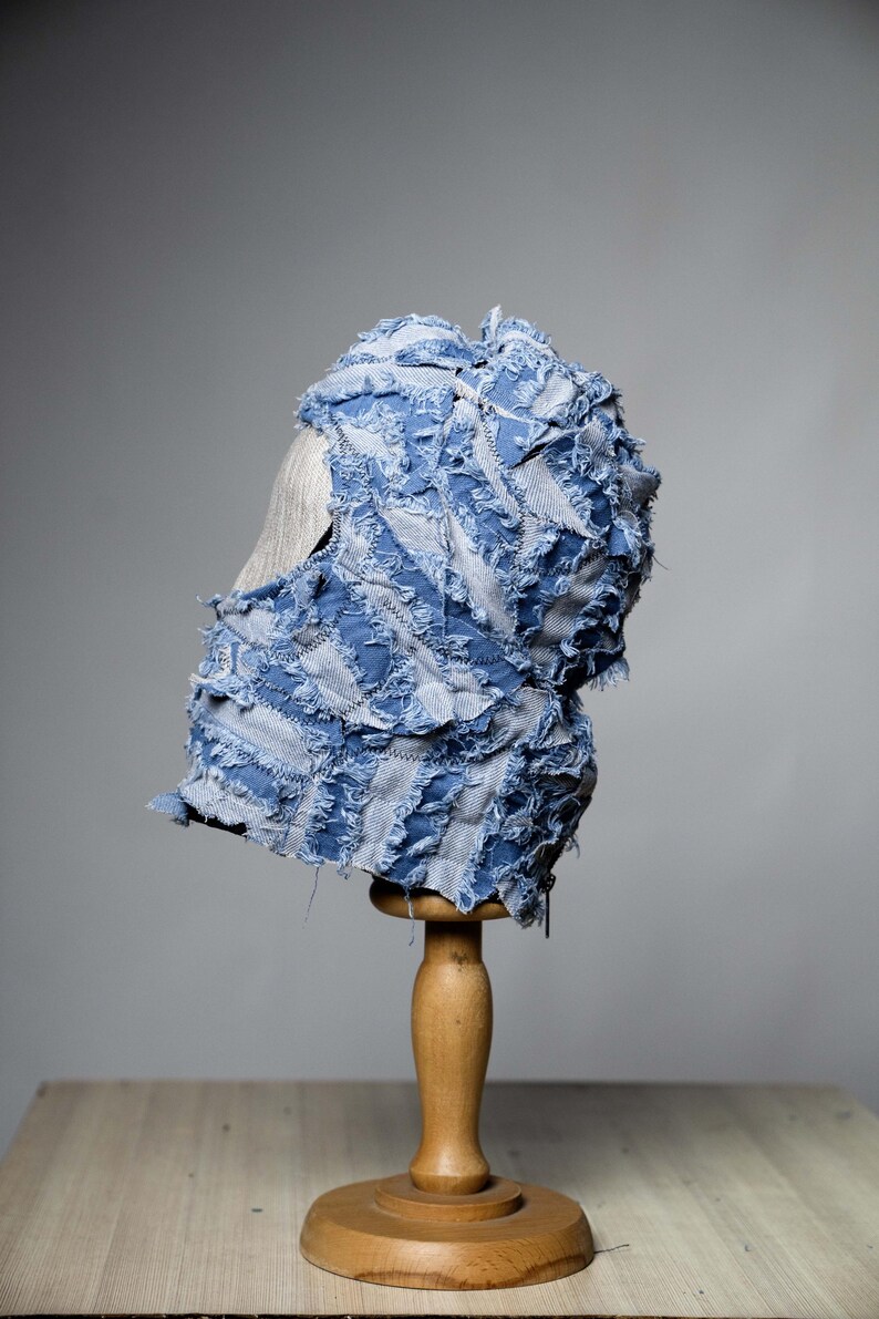 Handmade Ripped Jean Ski Mask Balaclava Mask, Designer Style Made up ...