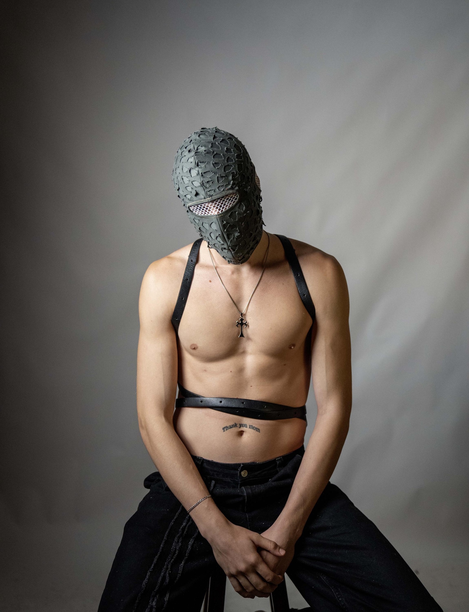Handmade Balaclava Ski Mask, Torn and Tattered, Shabby Tacky Cotton ...