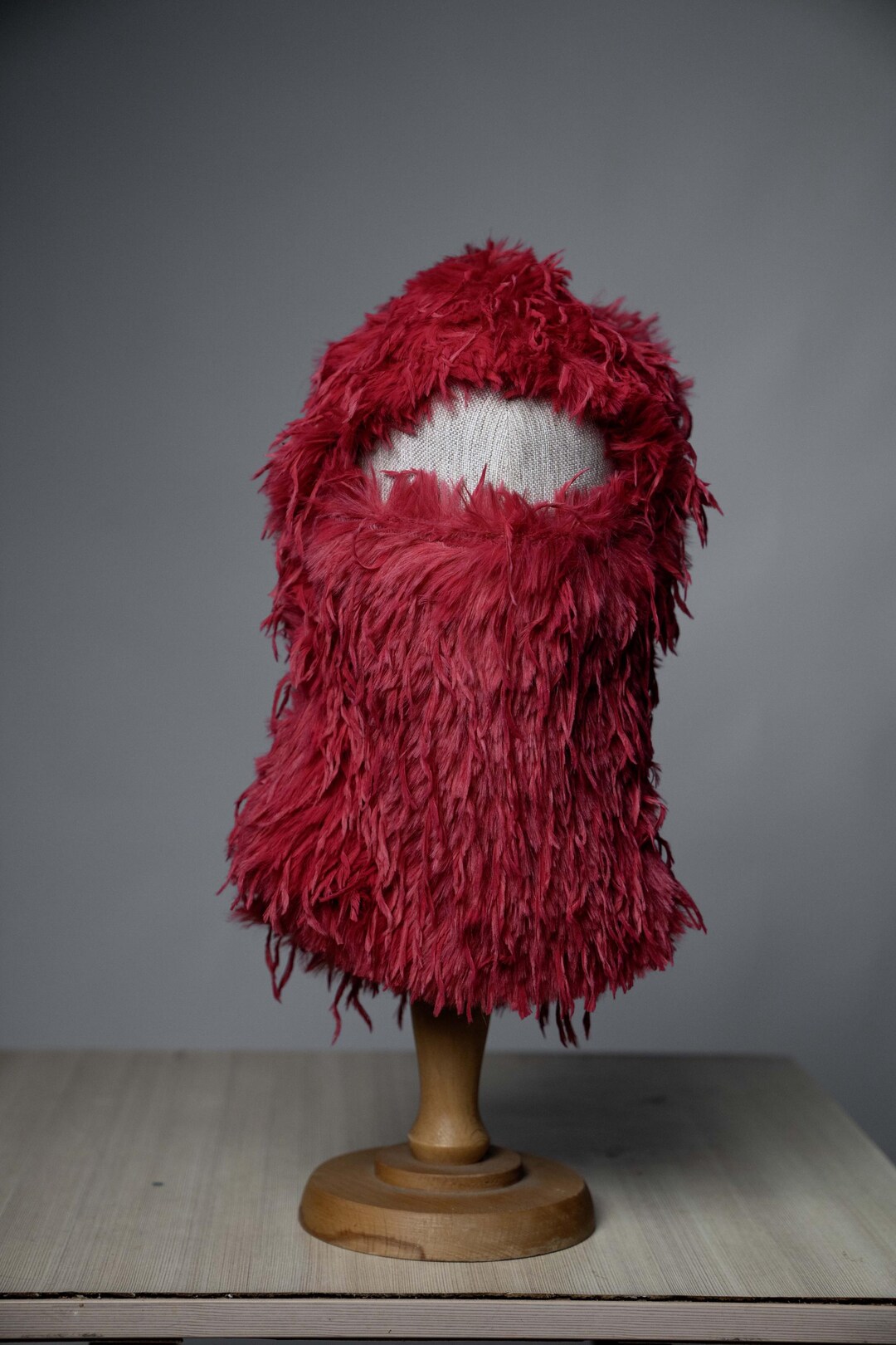 Handmade Pink Fringed Balaclava Ski Mask, Designer Mask, Holiday ...